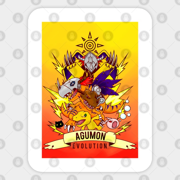 digimon agumon evolution - Patamon - Sticker | TeePublic